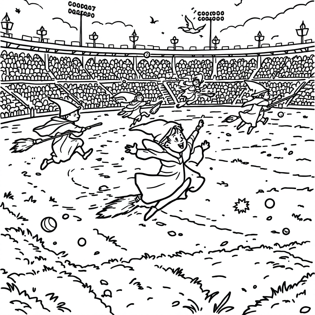 Harry Potter Tegninger Til Fargelegging Quidditch Harry Potter: 5